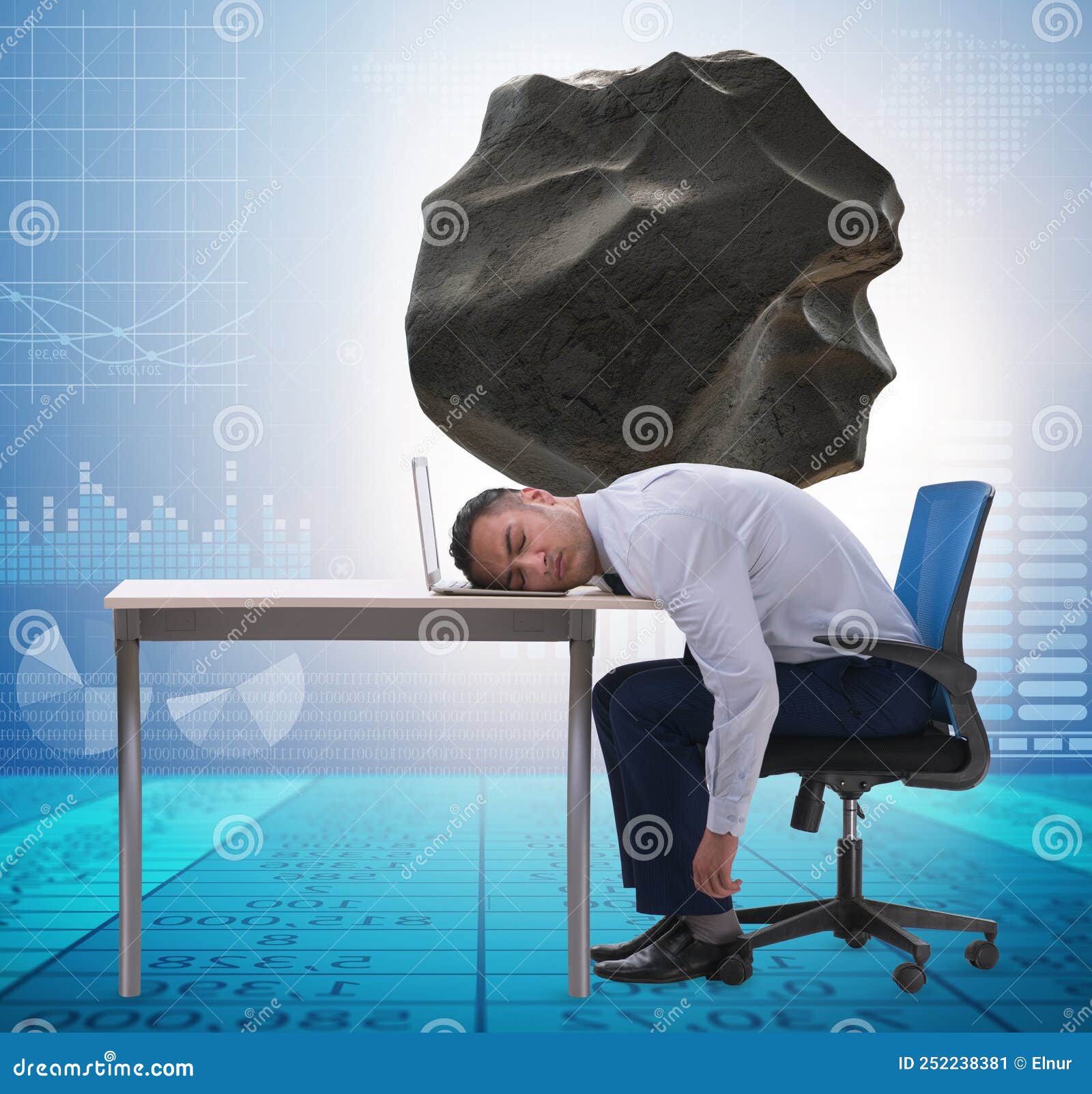 Employee Under the Burden of Work Stock Image - Image of burden ...