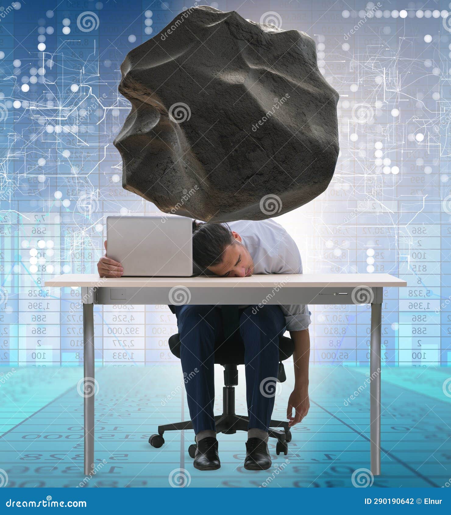 Employee Under the Burden of Work Stock Photo - Image of business ...