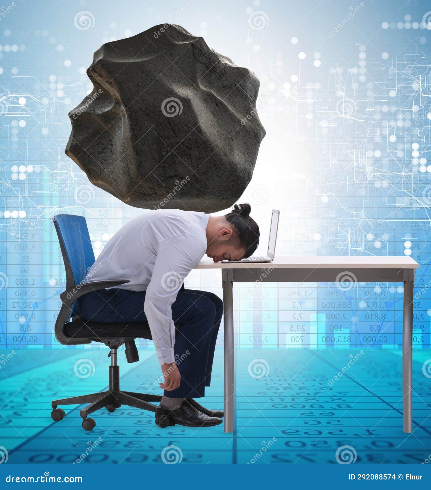 Employee Under the Burden of Work Stock Photo - Image of office ...