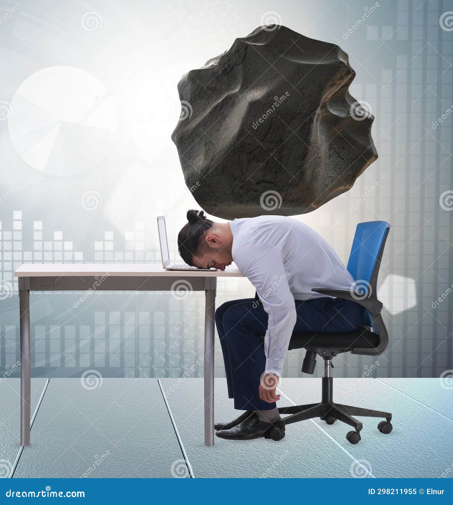 Employee Under the Burden of Work Stock Image - Image of problem ...