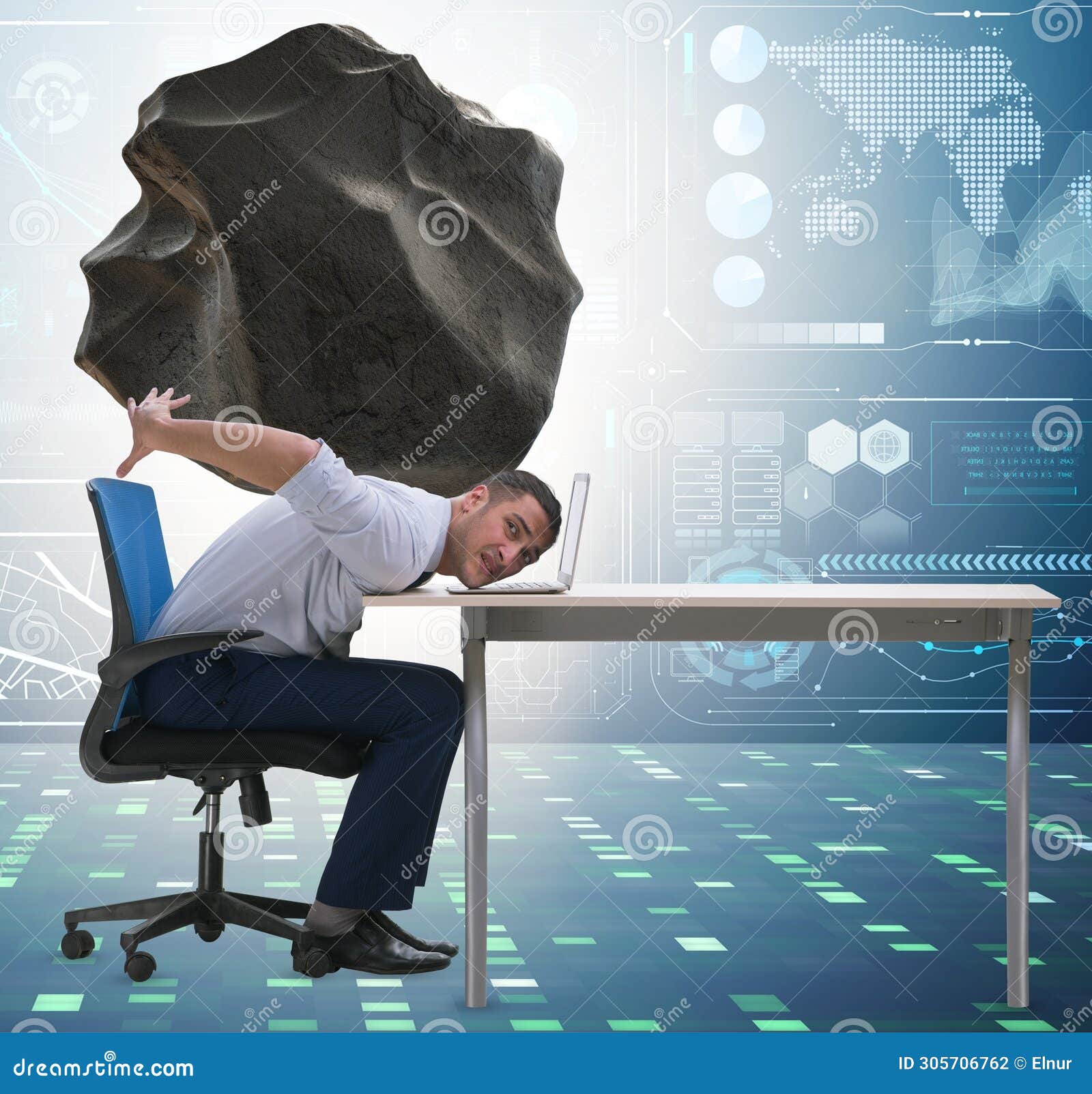 Employee Under the Burden of Work Stock Photo - Image of asleep ...