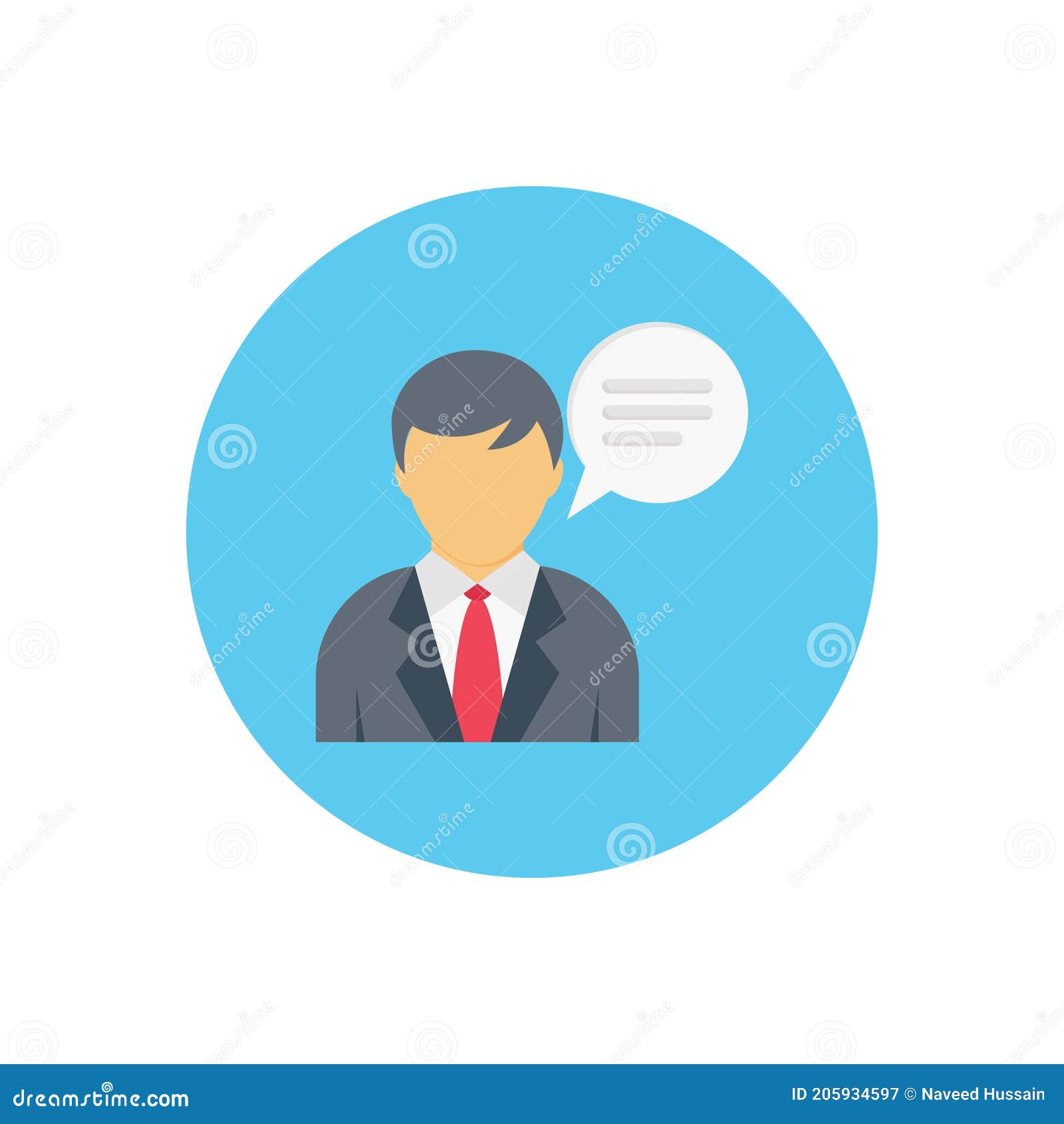 Employee Vector Flat Colour Icon Stock Vector - Illustration of ...