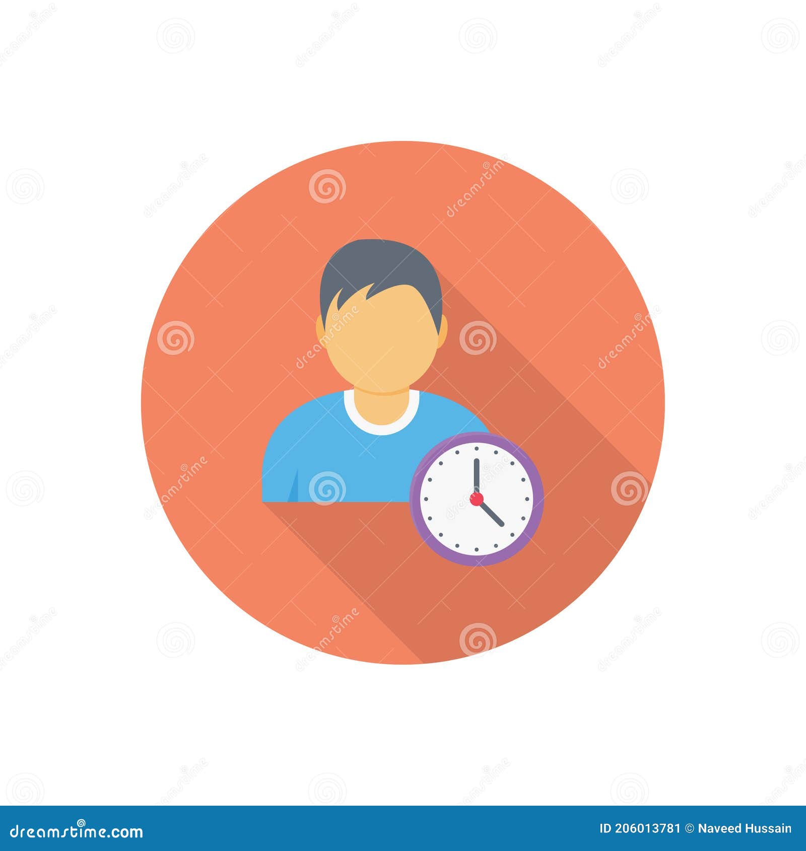 Employee Vector Flat Colour Icon Stock Vector - Illustration of office ...