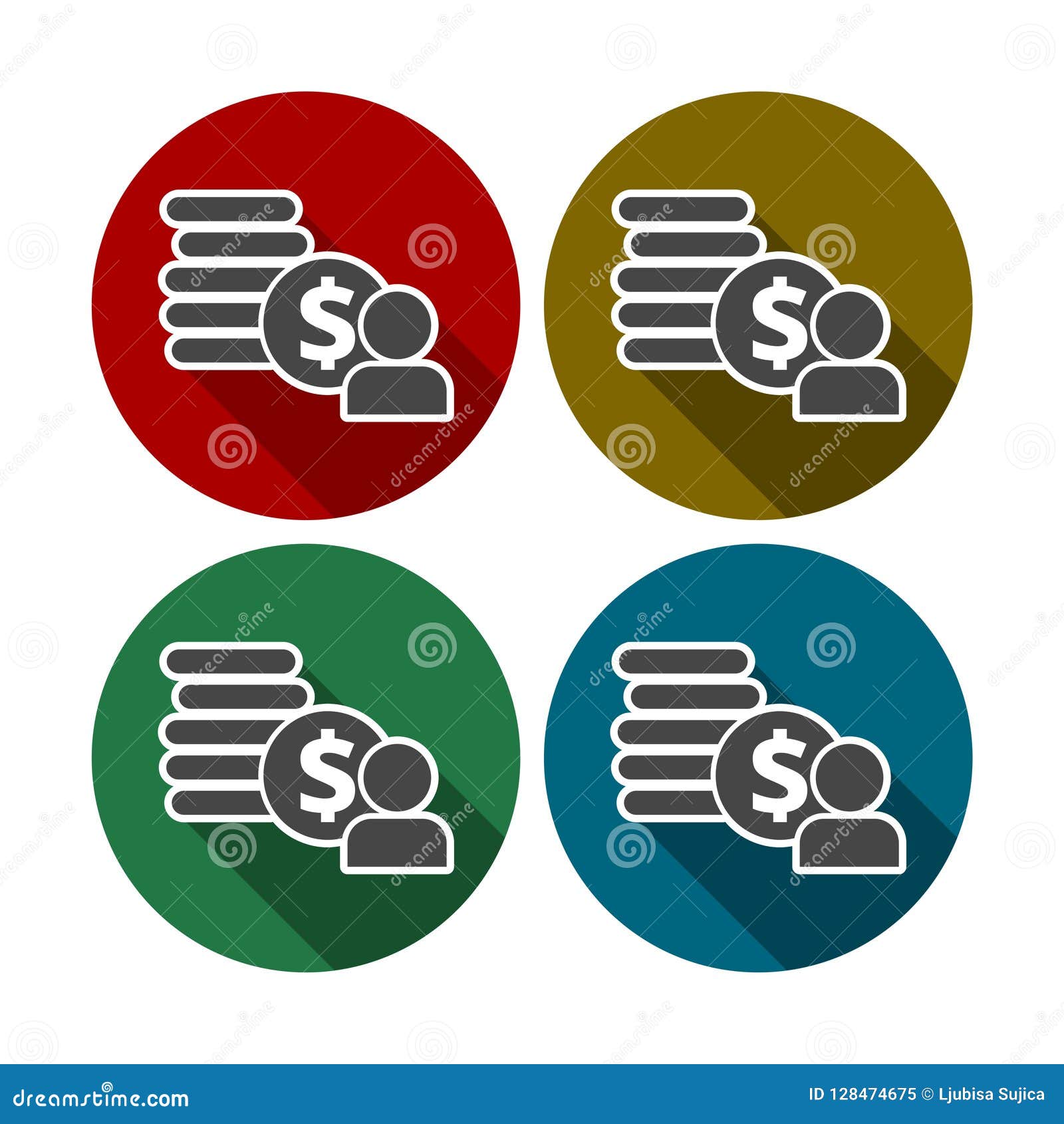 Employee wages icon Vector stock vector. Illustration of hire - 128474675