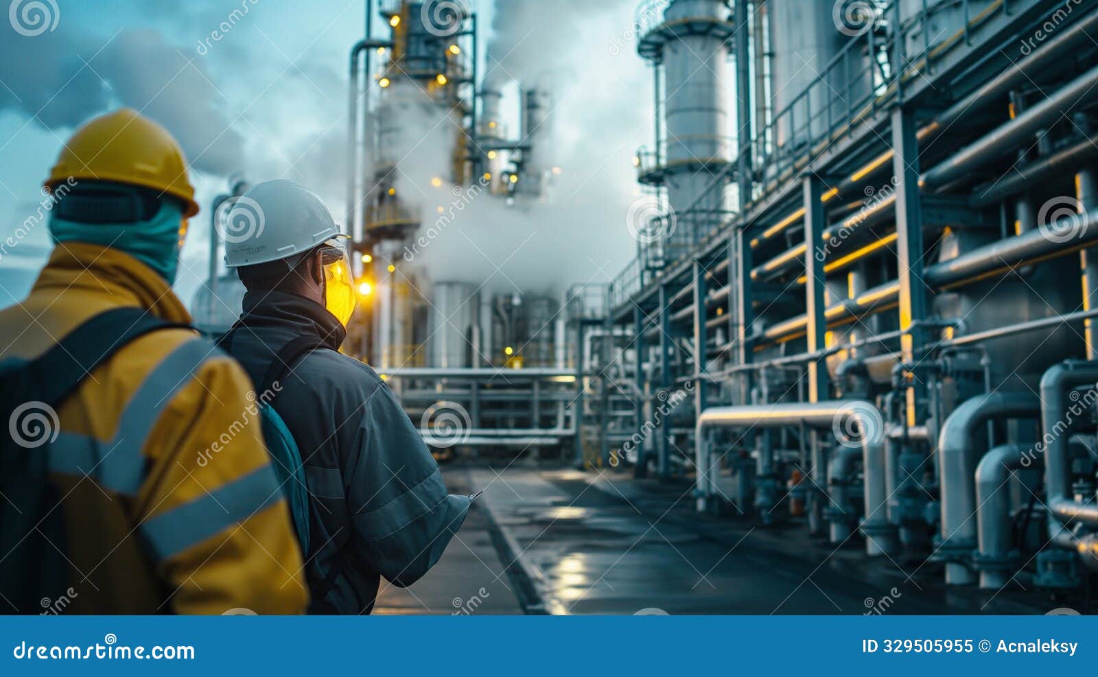 Employee Wearing IoT Device, Tracking Work Progress, Industrial Stock ...