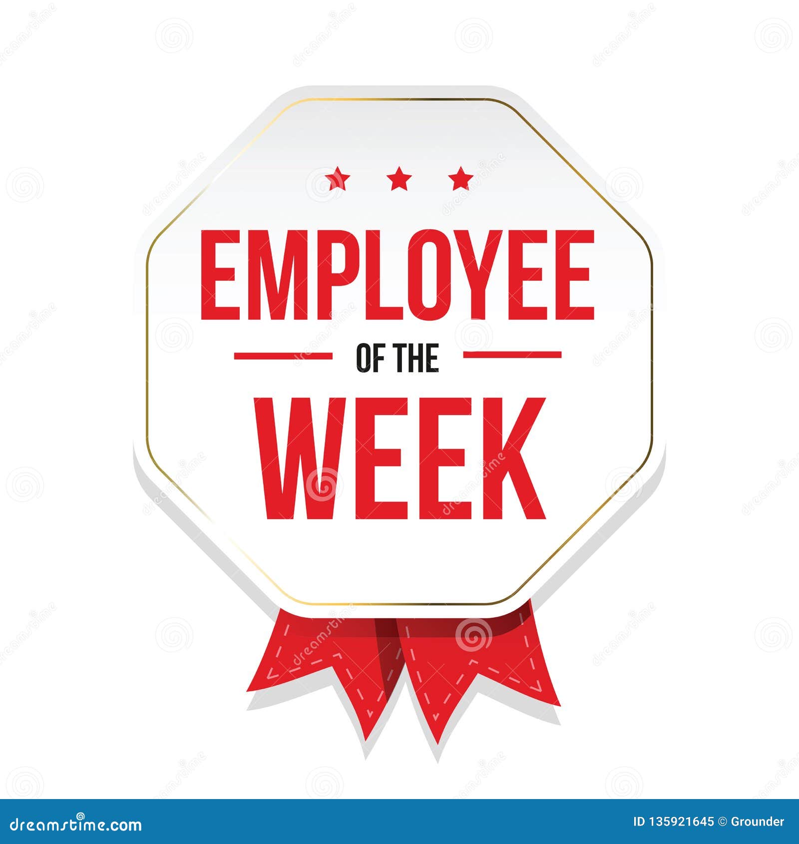 Employee Of The Week Label Sticker Vector Illustration | CartoonDealer ...