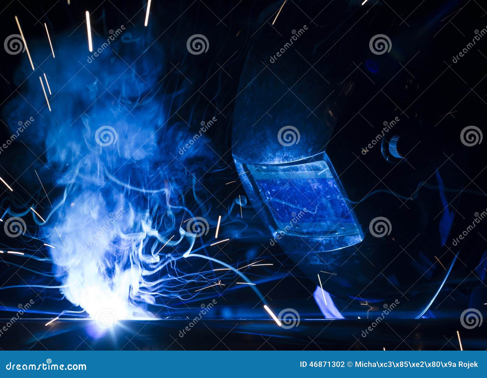 Employee Welding Using MIG/MAG. Stock Photo - Image of employee ...