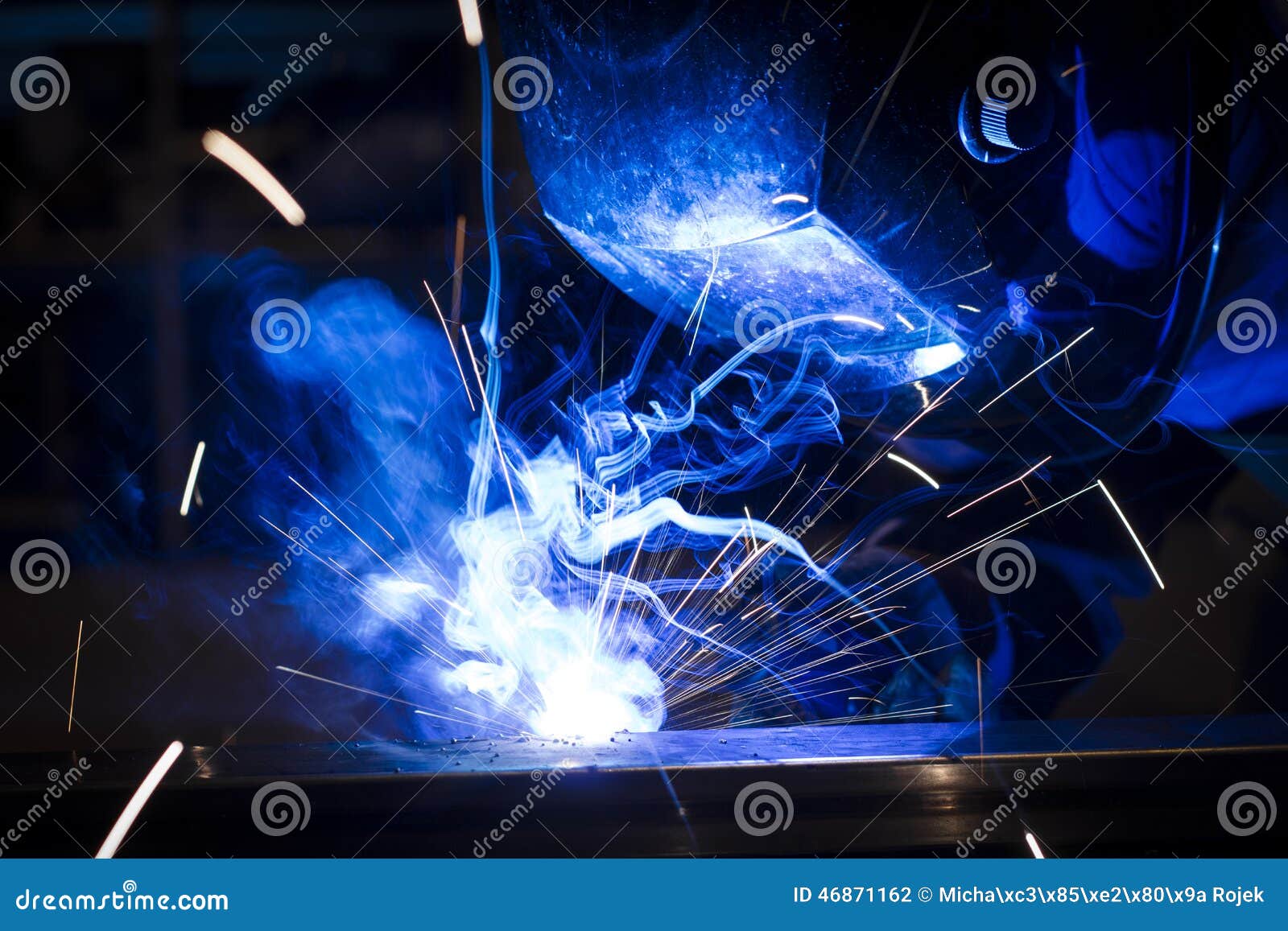 Employee Welding Using MIG/MAG. Stock Photo - Image of manufacturing ...
