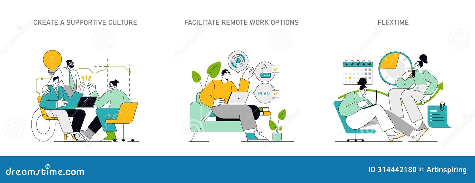 Employee Well-being Concept. Vector | CartoonDealer.com #321103594