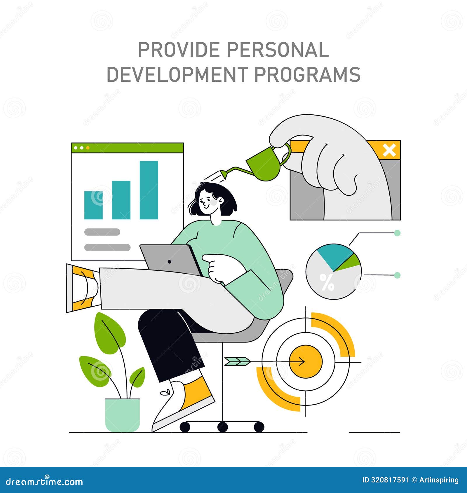 Employee Well-being Concept. Vector Stock Vector - Illustration of ...