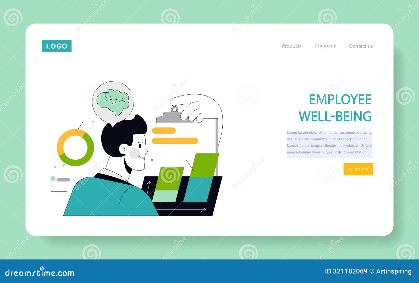 Employee Well-being Concept. Vector | CartoonDealer.com #321103594