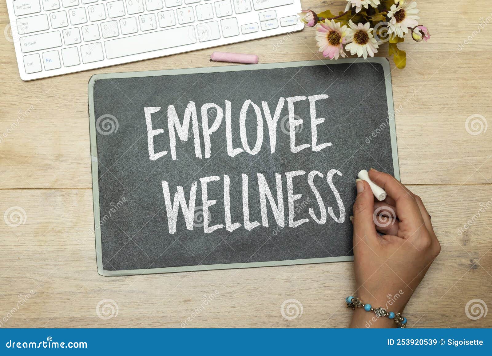 Employee Wellness Concept on Chalkboard Stock Image - Image of ...