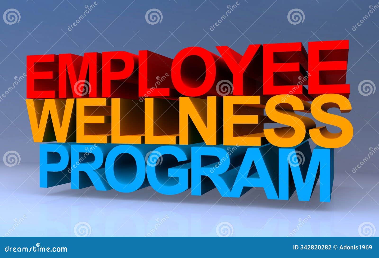 Employee Wellness Program on Blue Stock Illustration - Illustration of ...