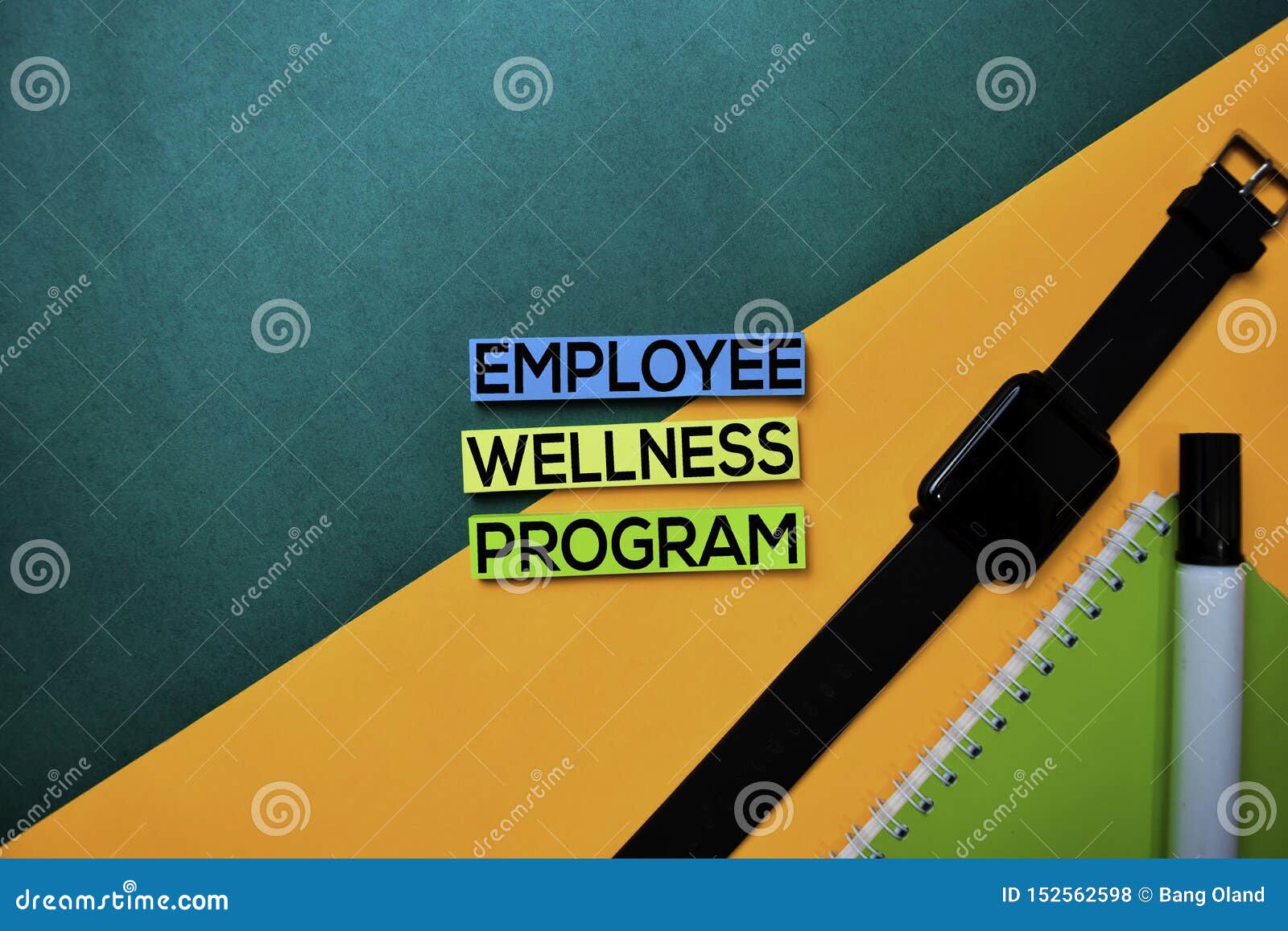 Employee Wellness Program Text on Top View Color Table Background Stock ...