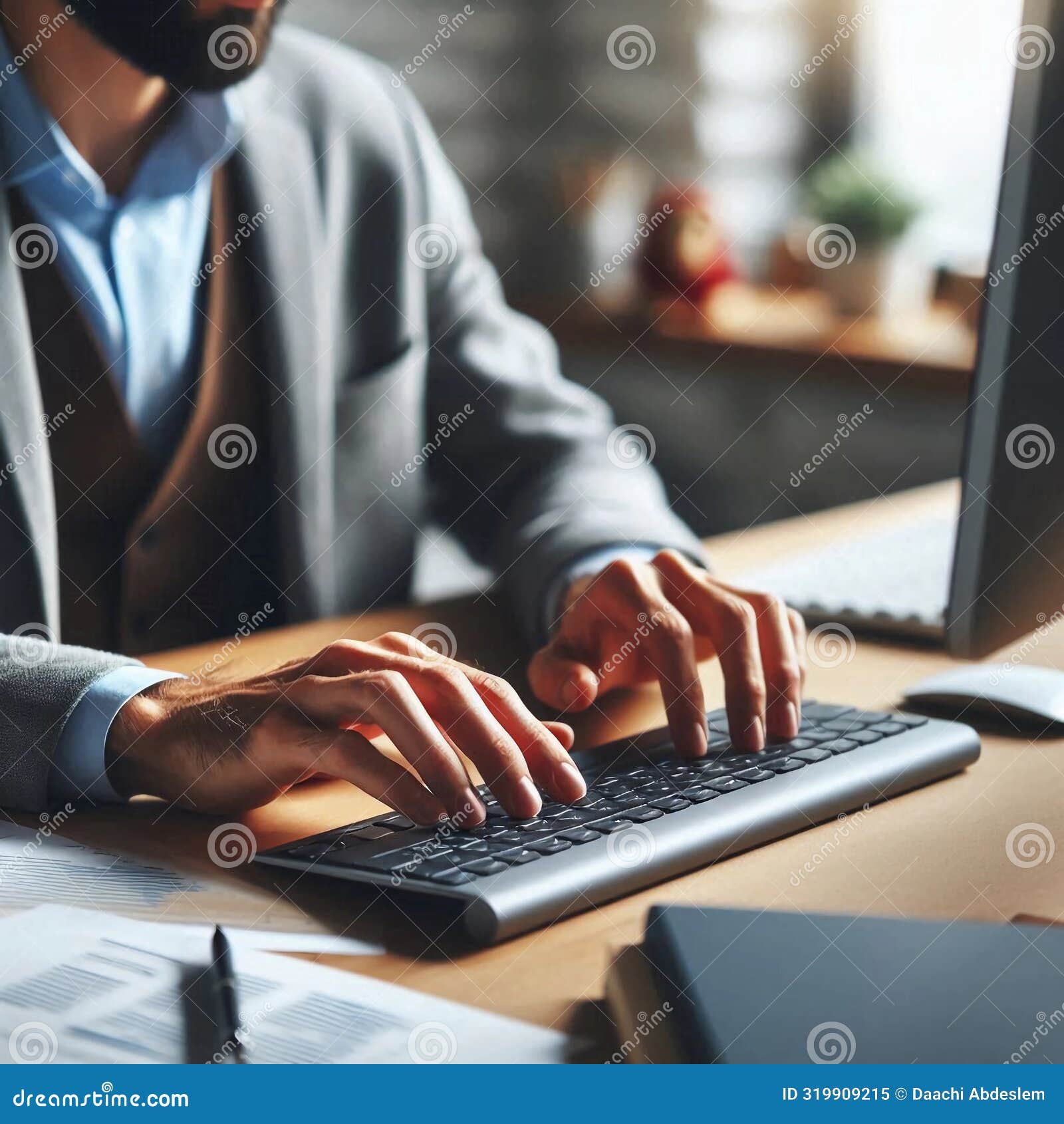 An Employee in a Work Environment Stock Image - Image of dedication ...