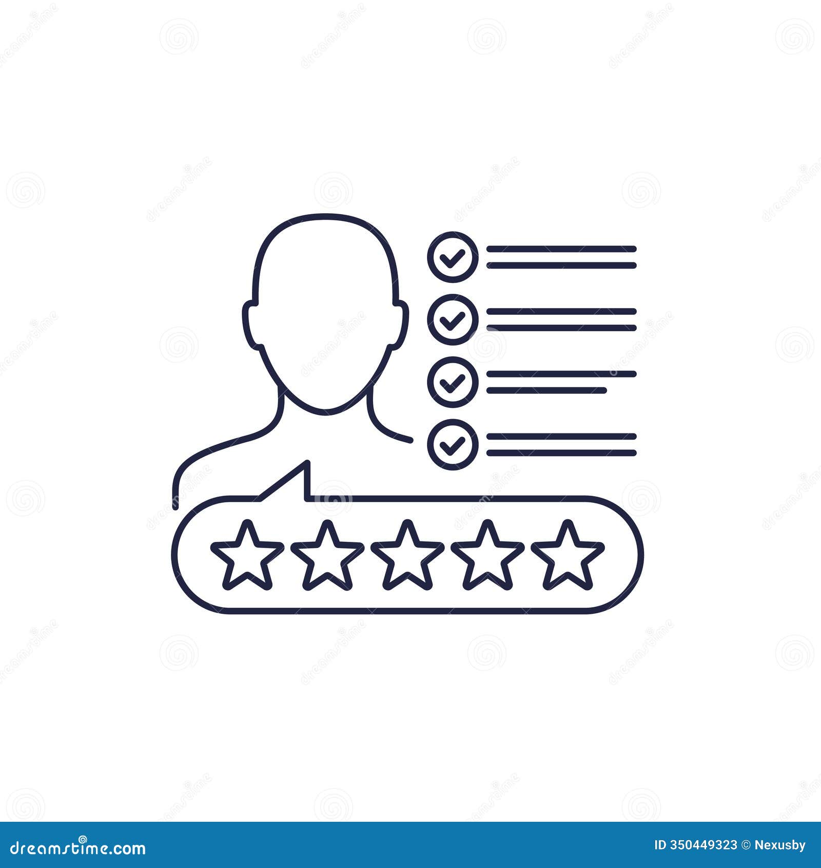 Employee Work Review Line Icon Stock Illustration - Illustration of ...