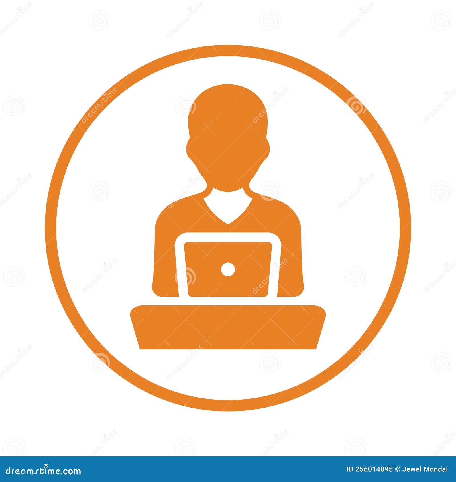 Employee, Work, Working Icon. Rounded Orange Vector Graphics Stock ...