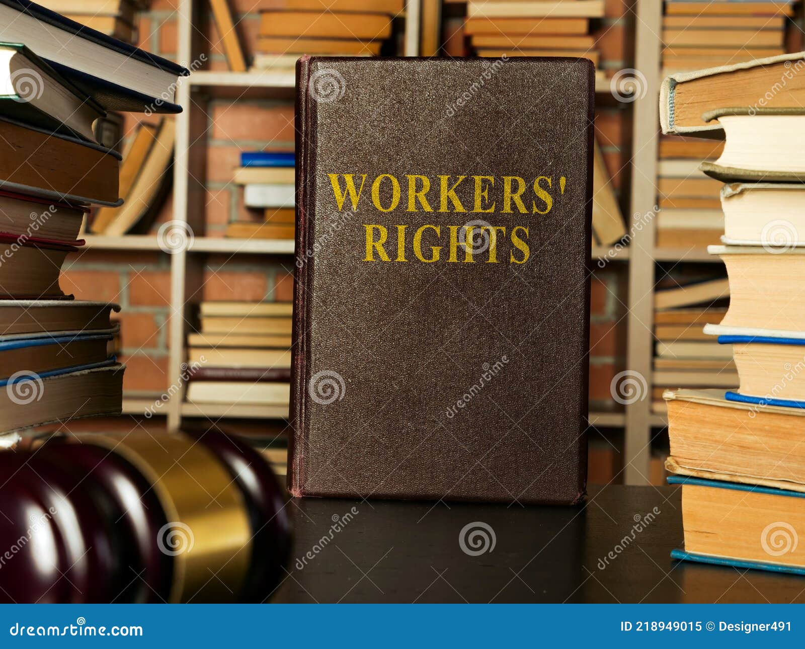 Employee and Workers Rights Book with Stack of Documents. Stock Image ...