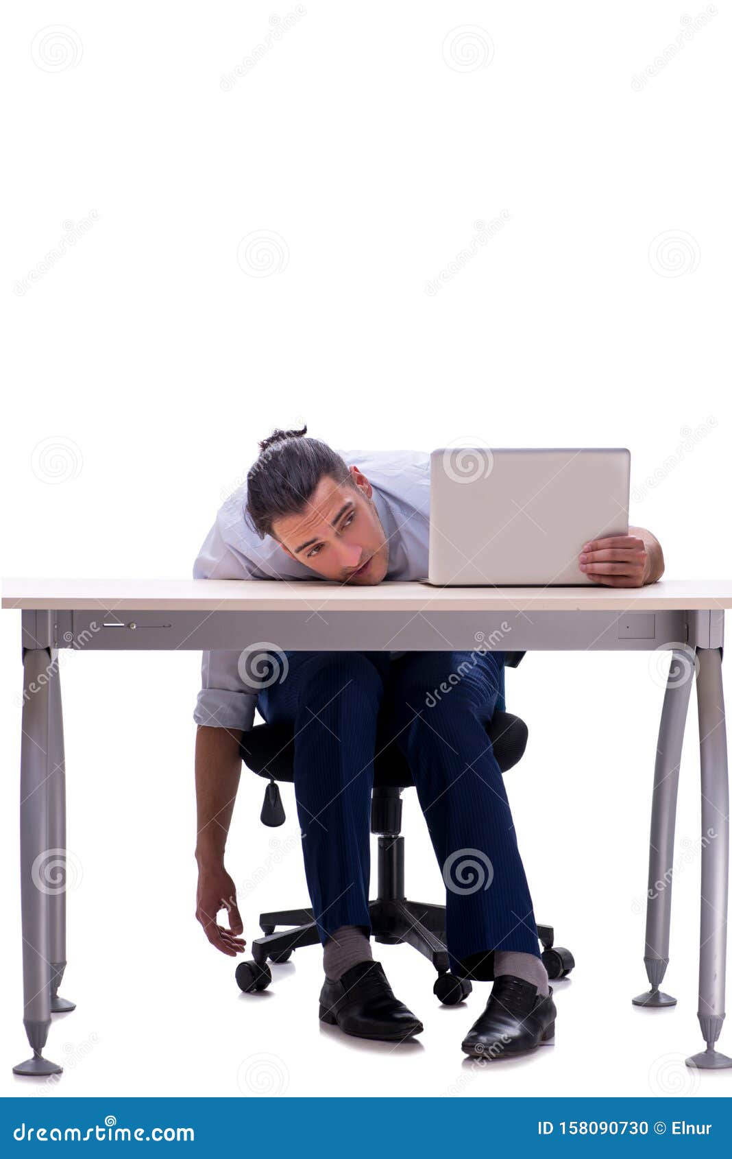 Employee Working Isolated on White Background Stock Photo - Image of ...