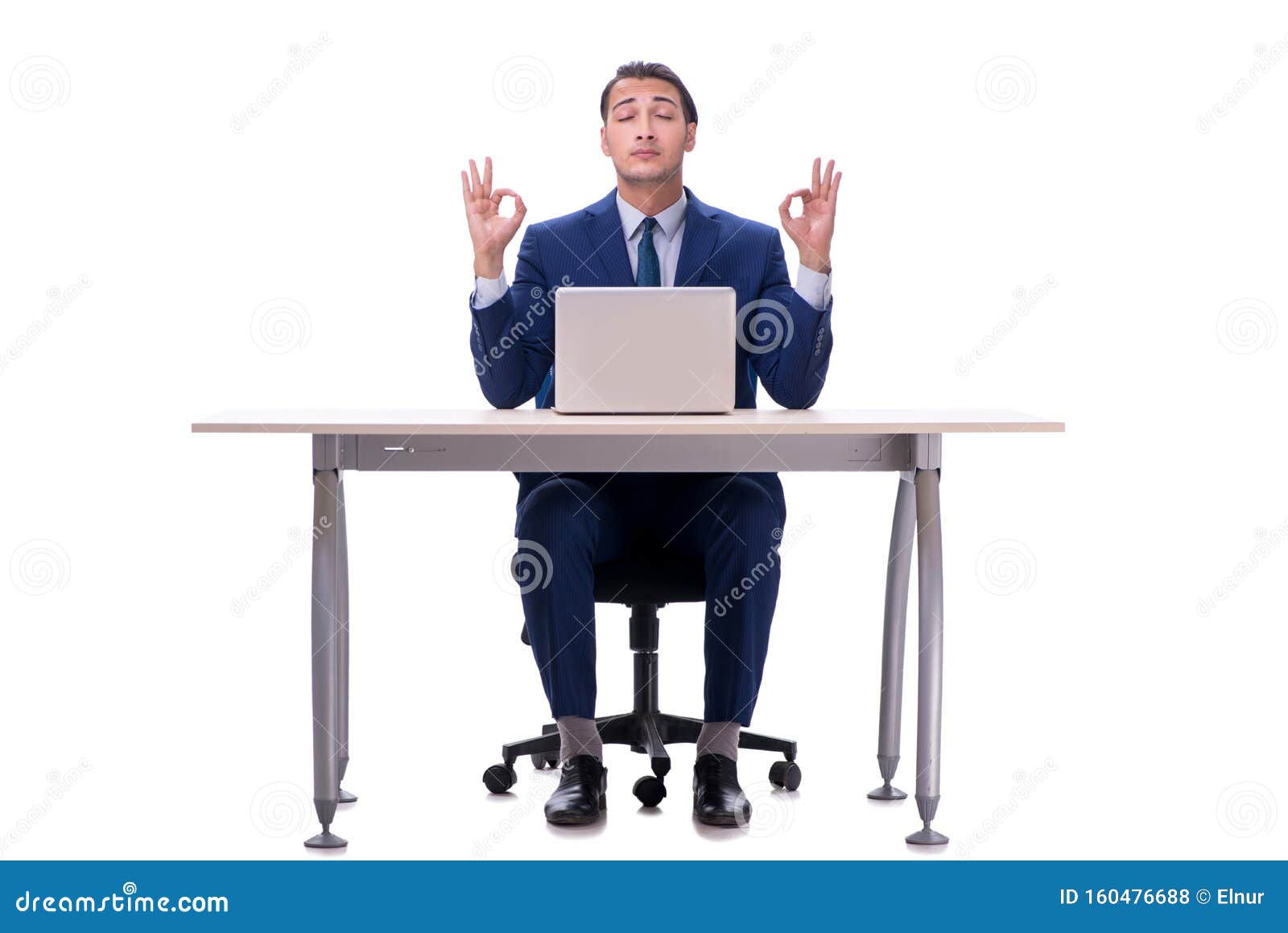 Employee Working Isolated on White Background Stock Photo - Image of ...