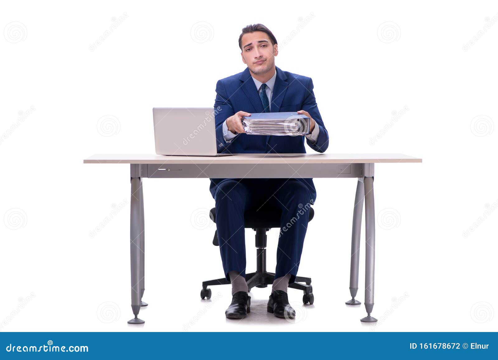 Employee Working Isolated on White Background Stock Photo - Image of ...