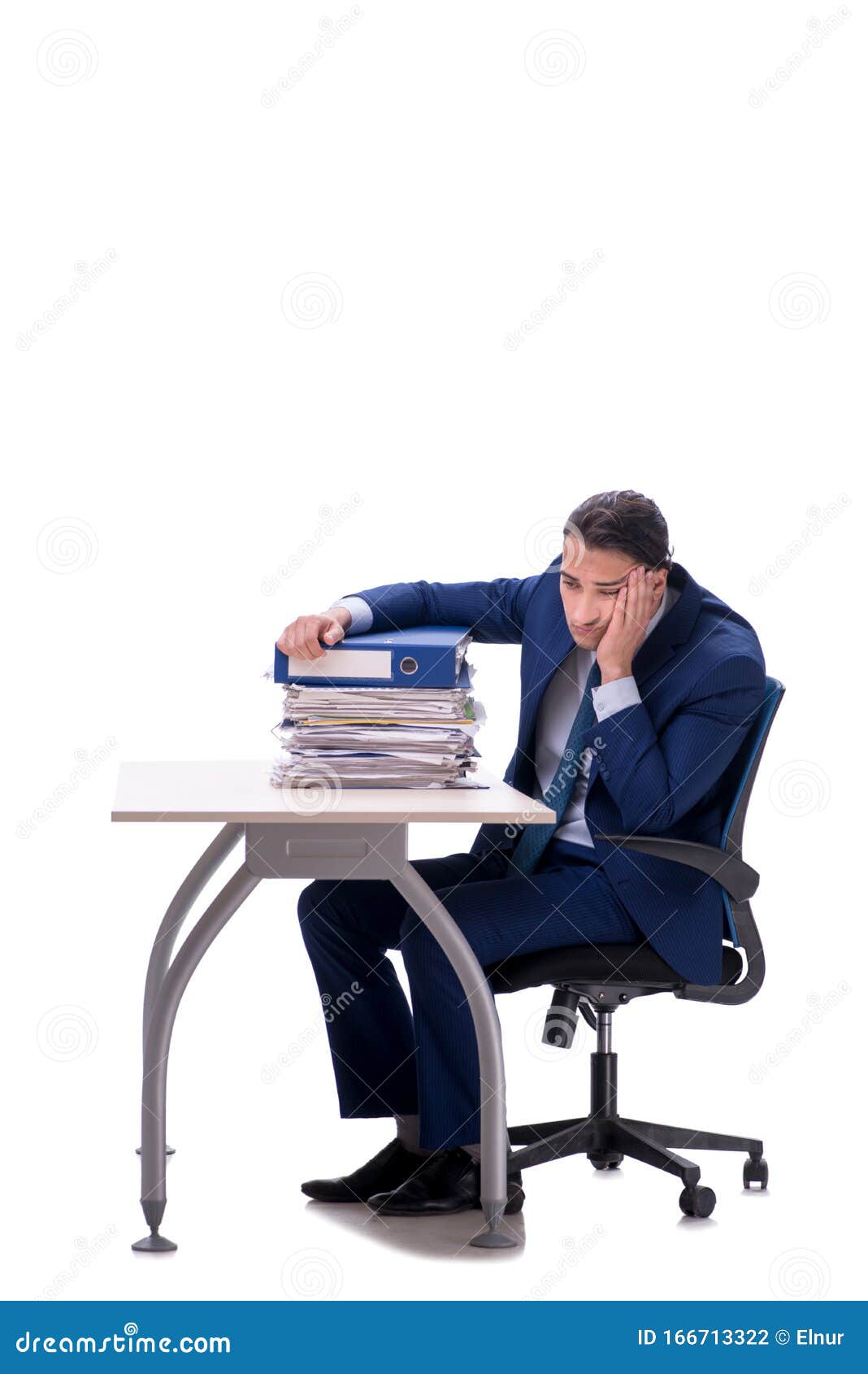 Employee Working Isolated on White Background Stock Photo - Image of ...
