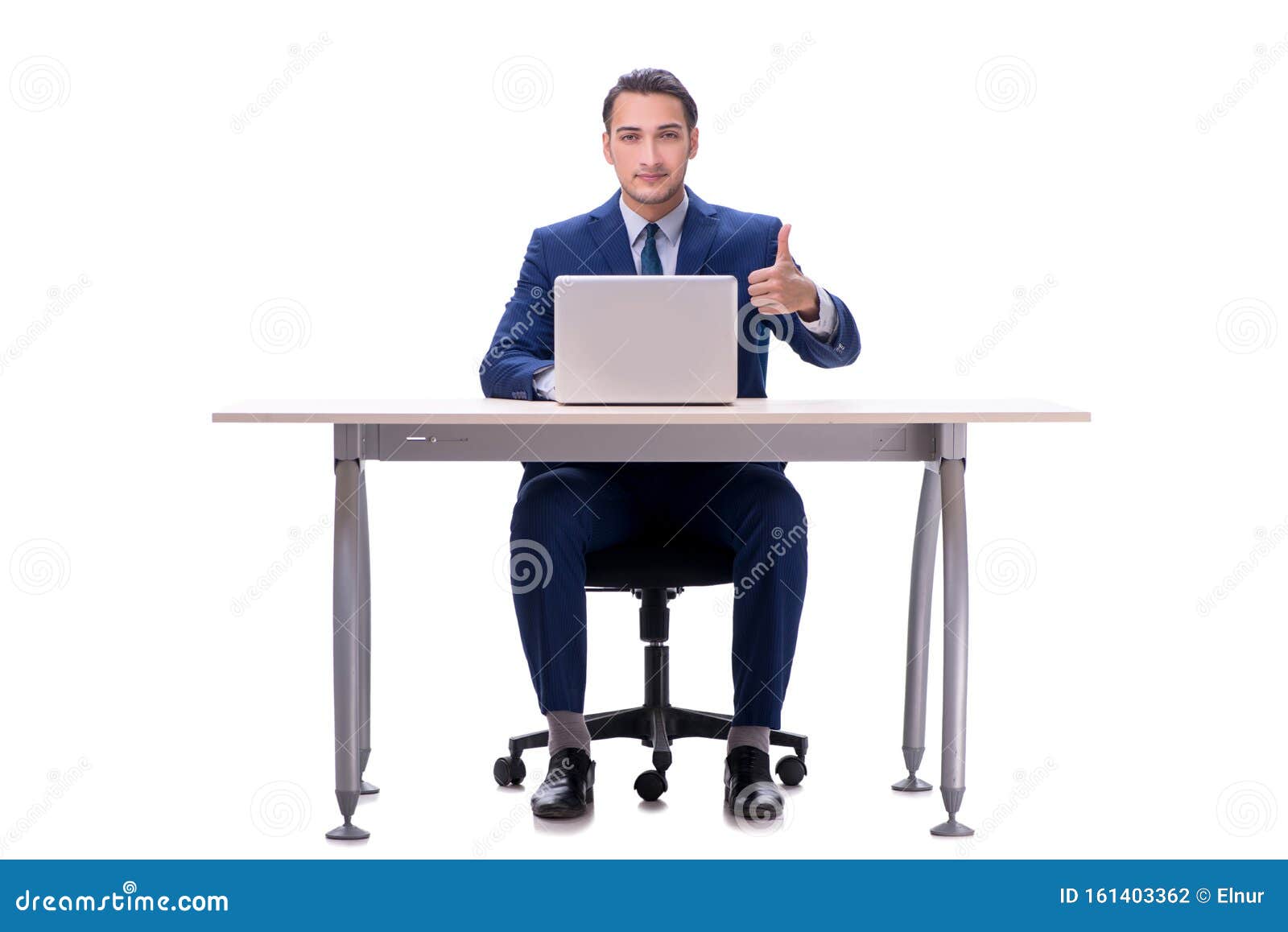 Employee Working Isolated on White Background Stock Photo - Image of ...