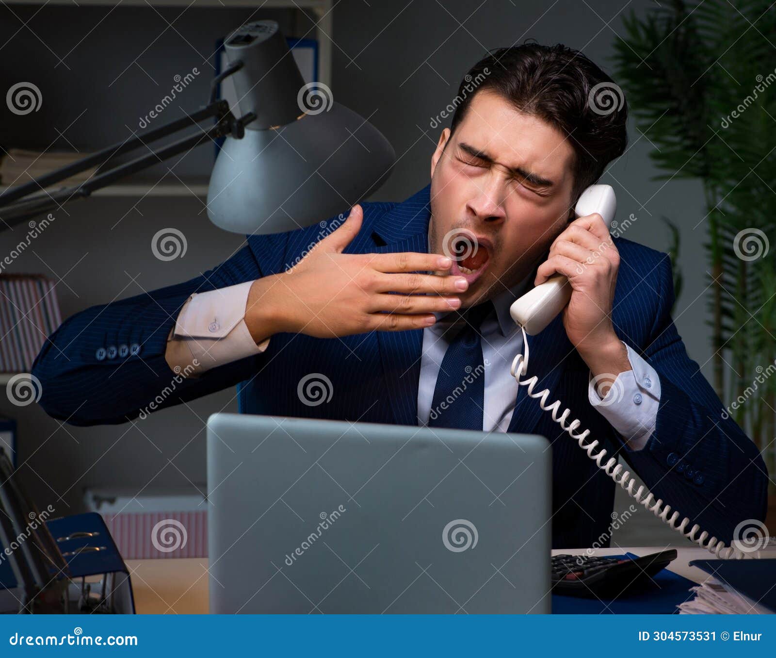 The Employee Working Late To Finish Important Deliverable Task Stock ...