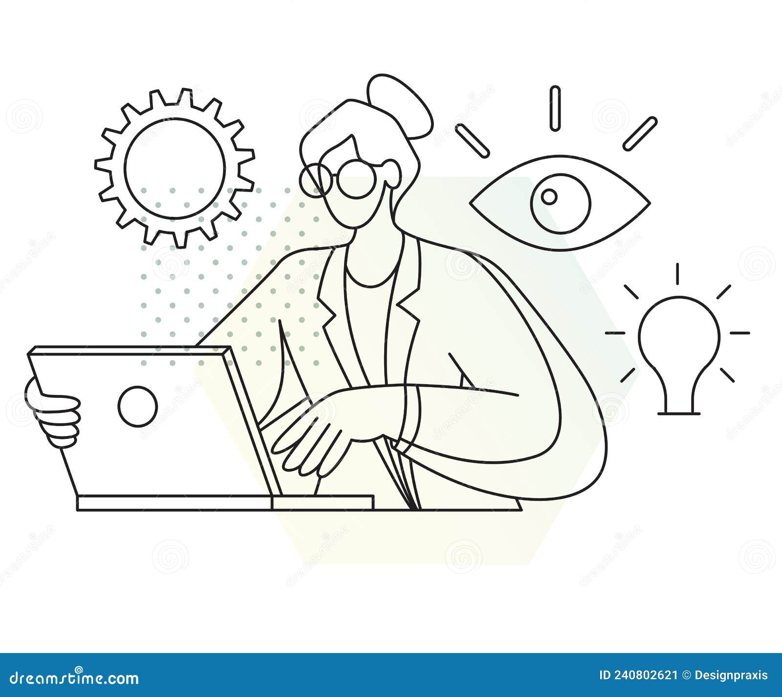 Employee Working Process - Abstract Illustration Stock Vector ...