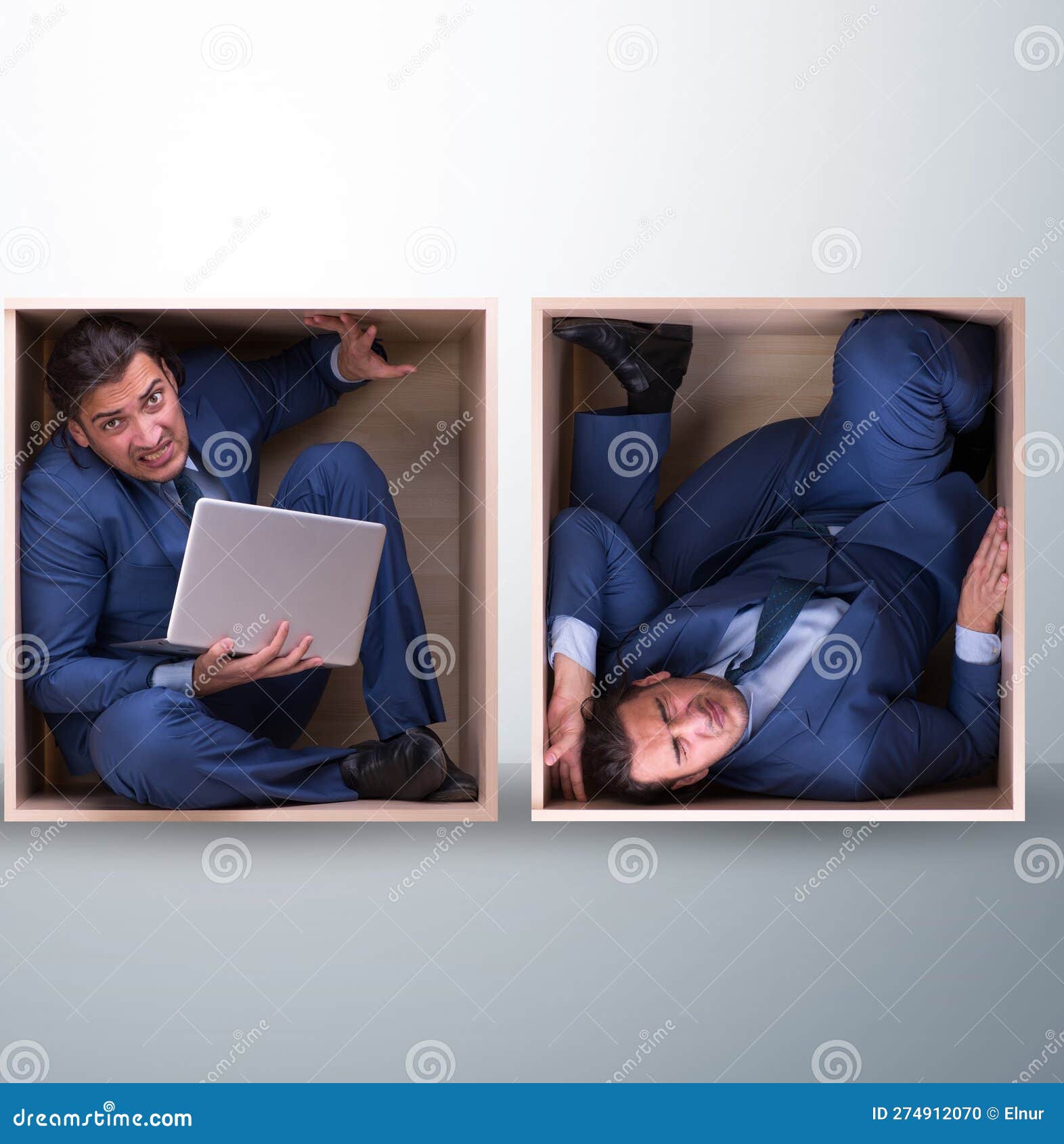 Employee Working in Tight Space Stock Photo - Image of male ...