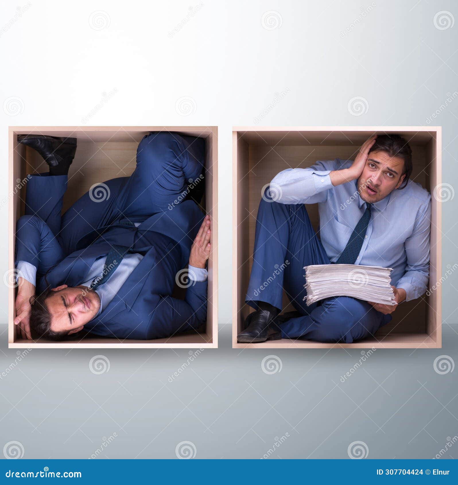 Employee Working in Tight Space Stock Photo - Image of constrained ...
