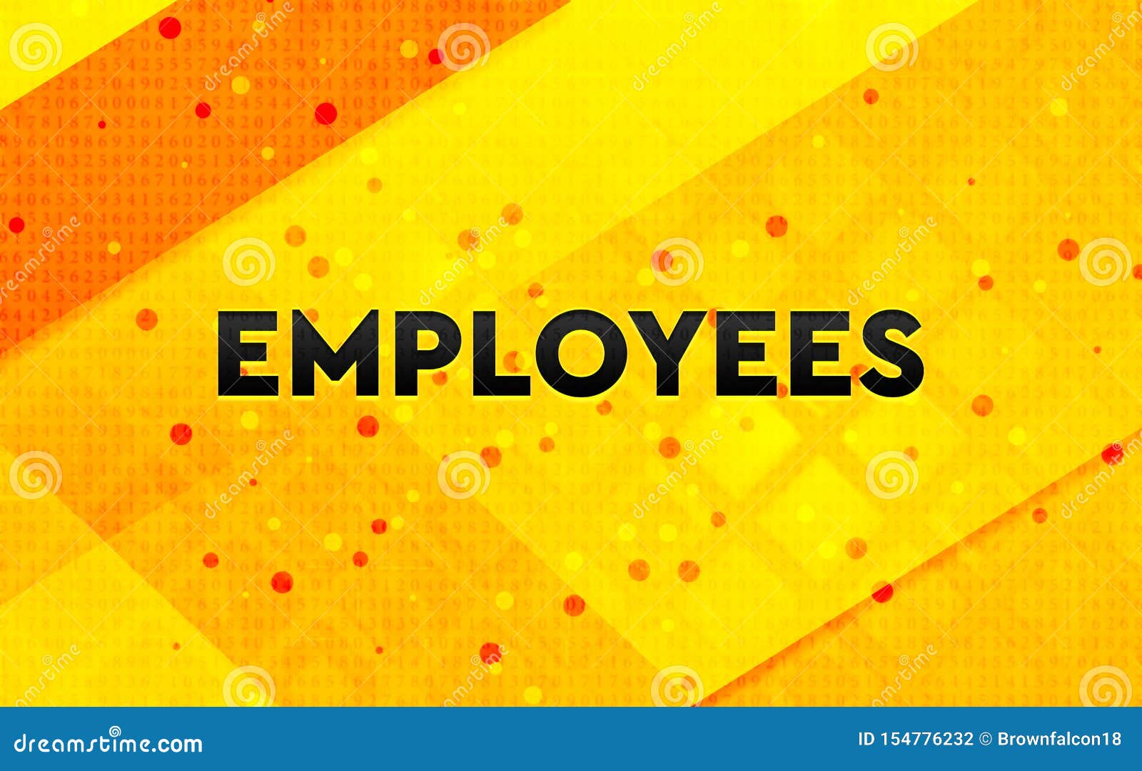 Employees Abstract Digital Banner Yellow Background Stock Illustration ...