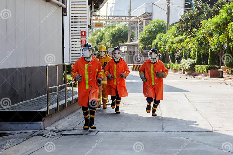 The Employees Annual Training Fire Fighting Stock Image - Image of ...