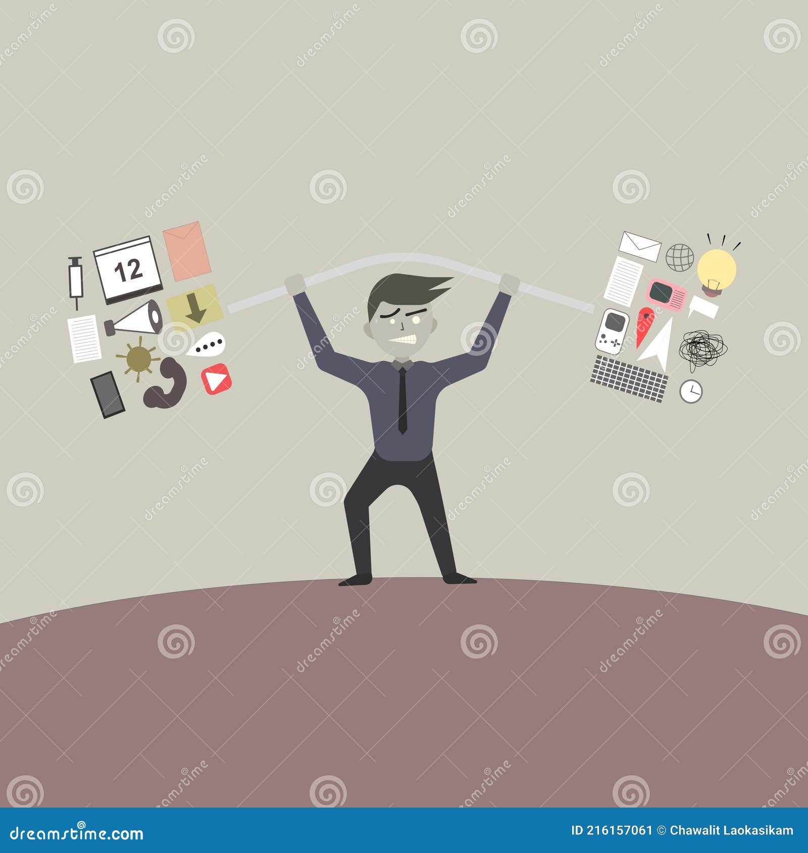 Employees are Carrying Too Much Workload Stock Vector - Illustration of ...