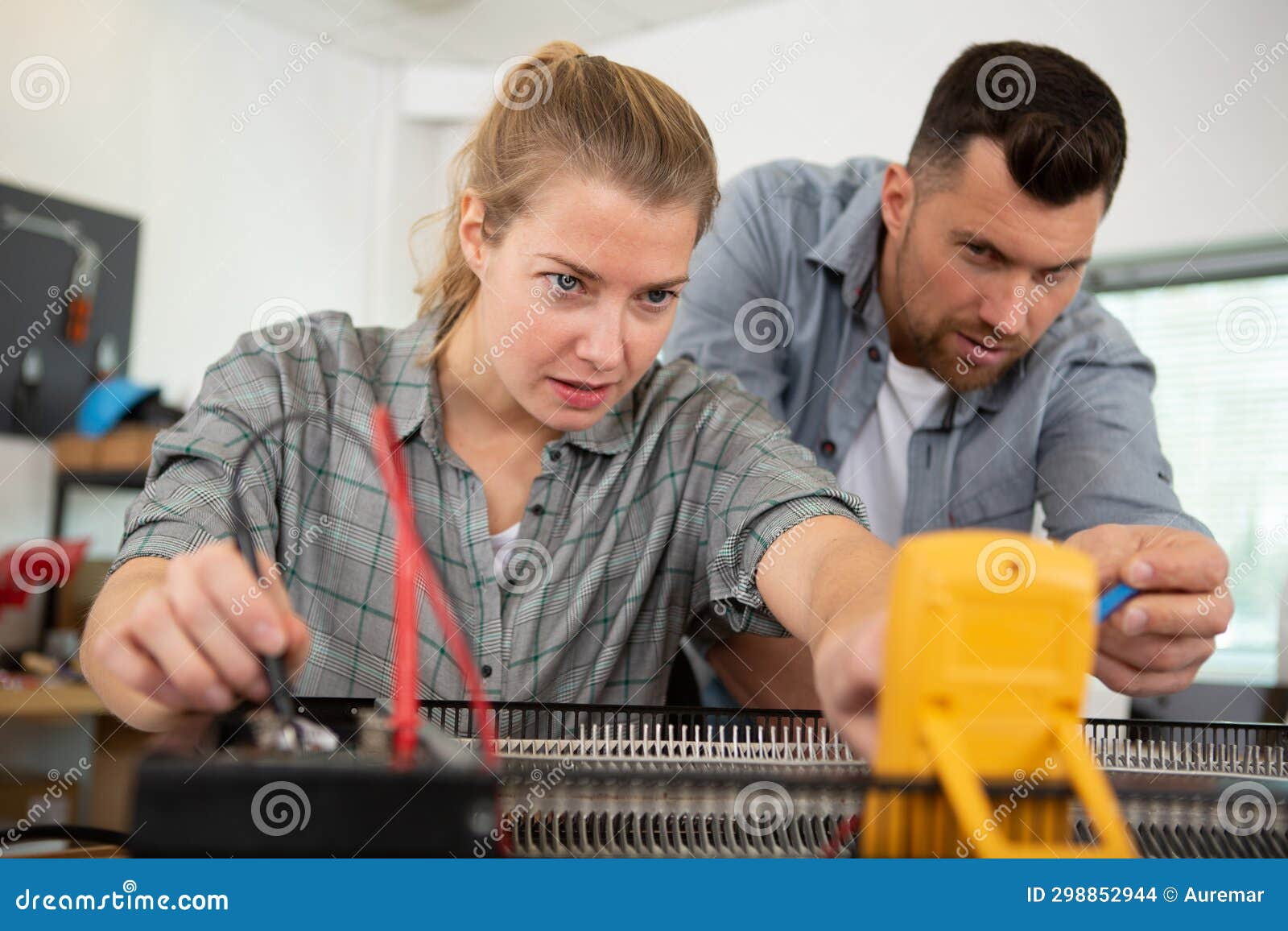 Employees Check Quality Wiring Stock Photo - Image of controls, switch ...