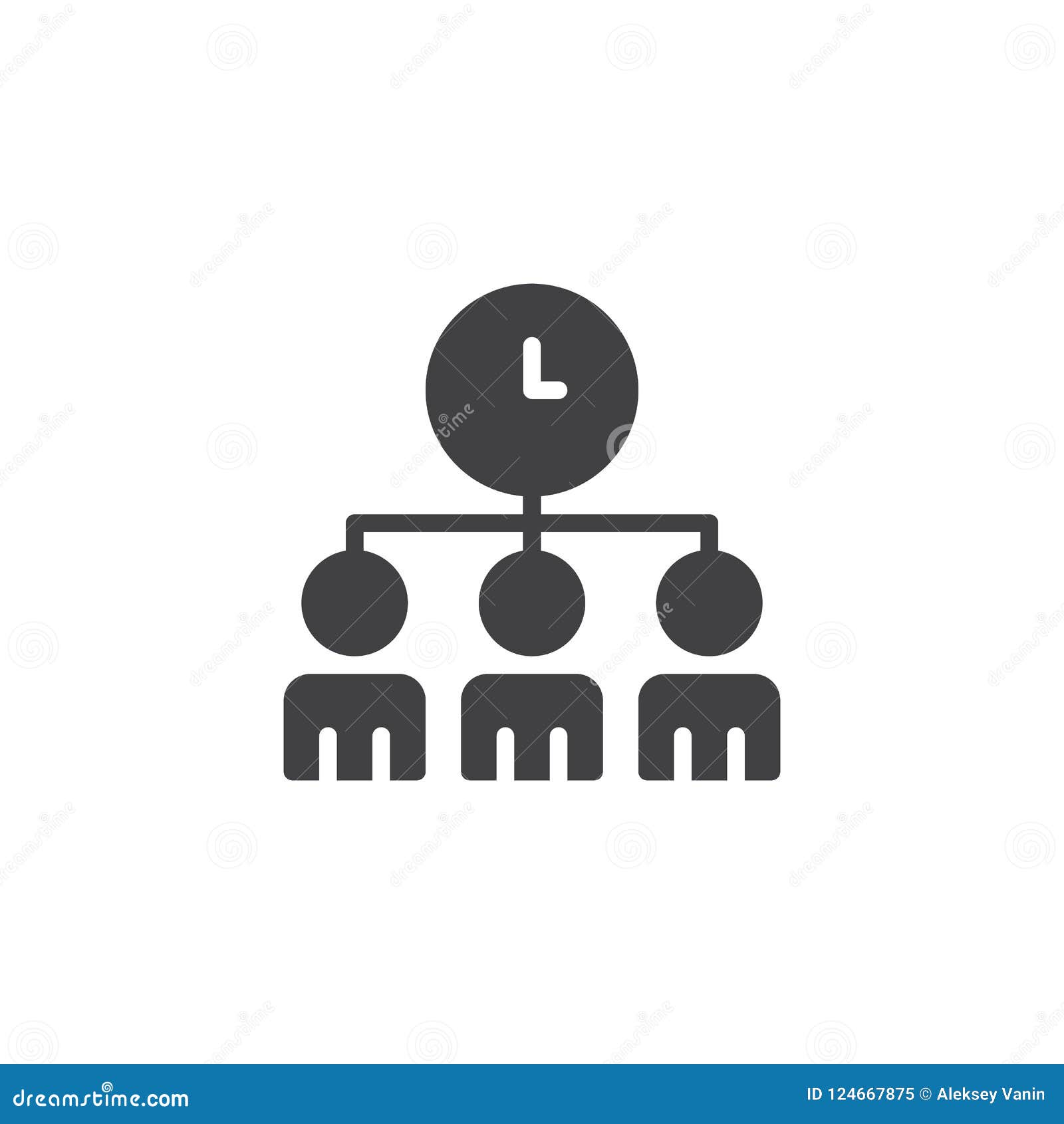 Employees and Clock Vector Icon Stock Vector - Illustration of ...