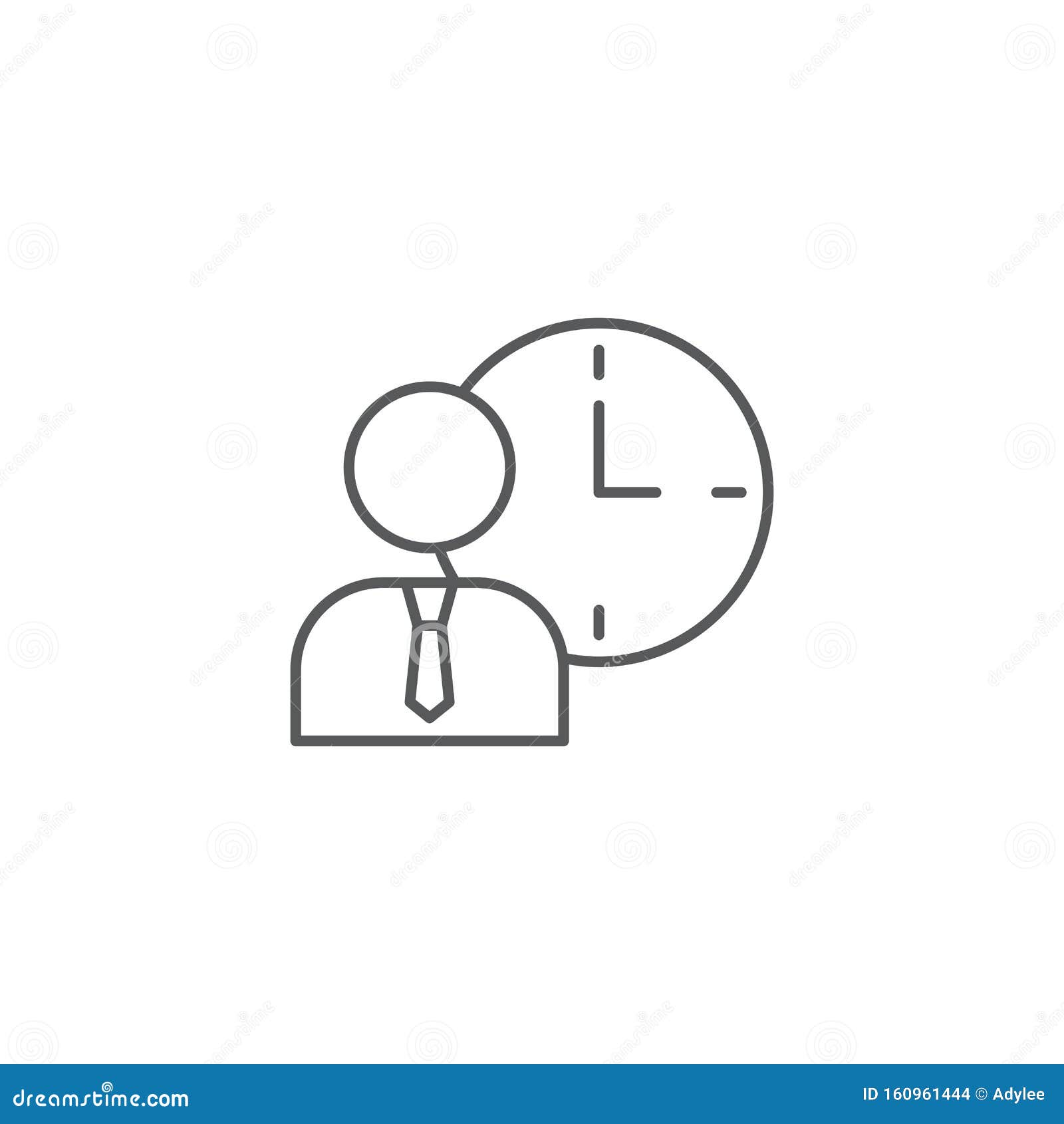 Employees and Clock Vector Icon Symbol Isolated on White Background ...