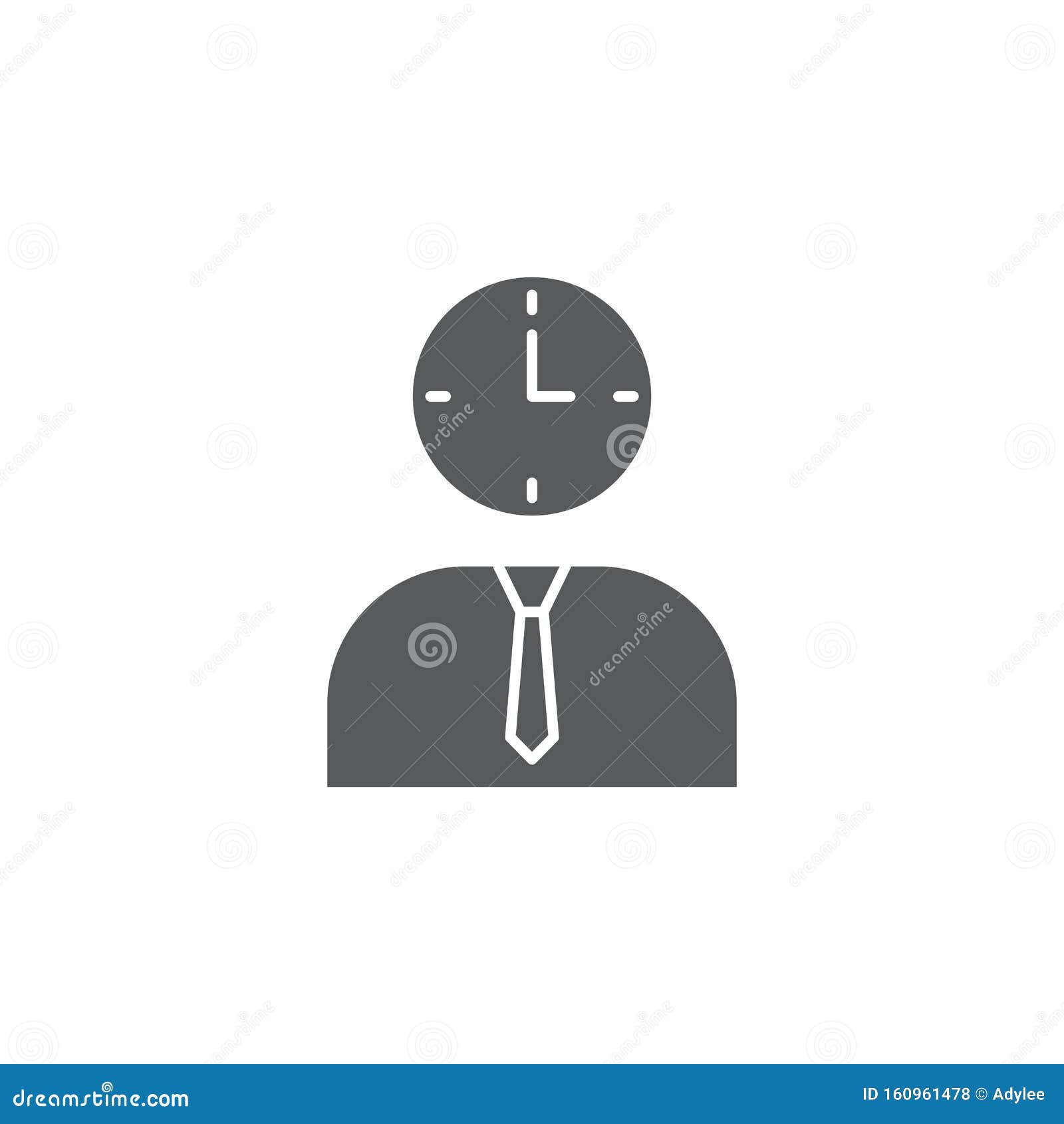 Employees and Clock Vector Icon Symbol Isolated on White Background ...