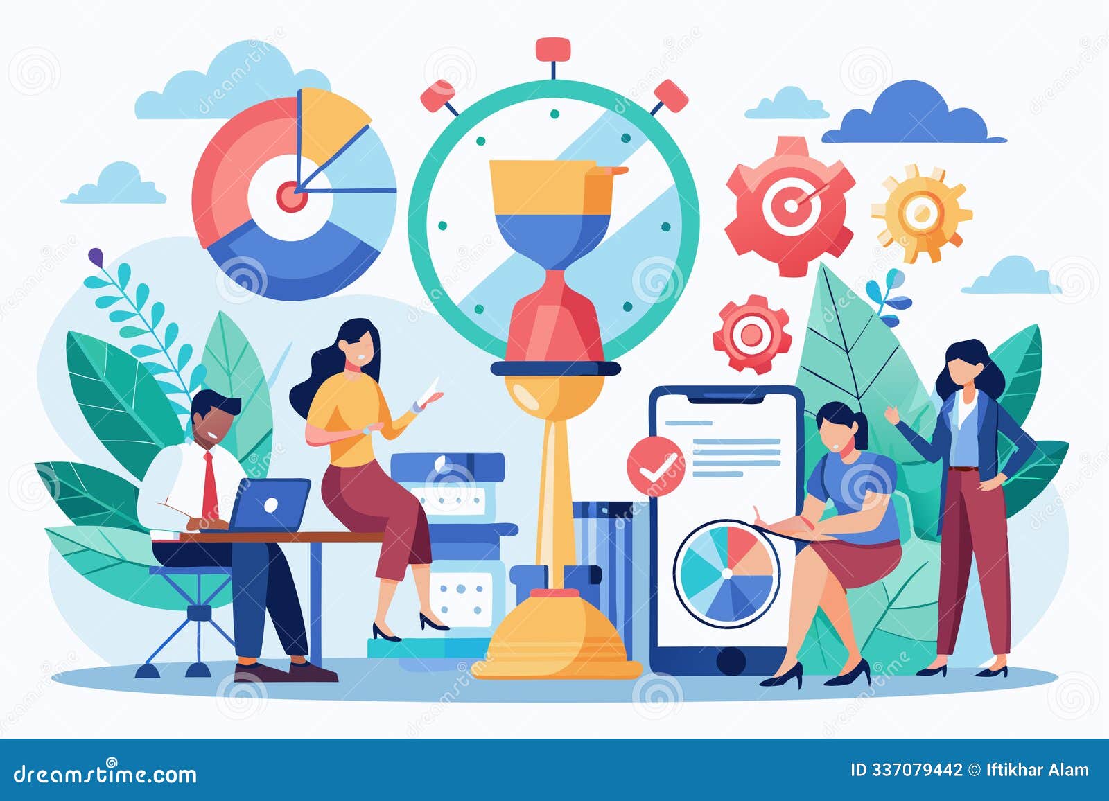 Employees Collaborate on Optimizing Work Hours Using Charts, Timers ...