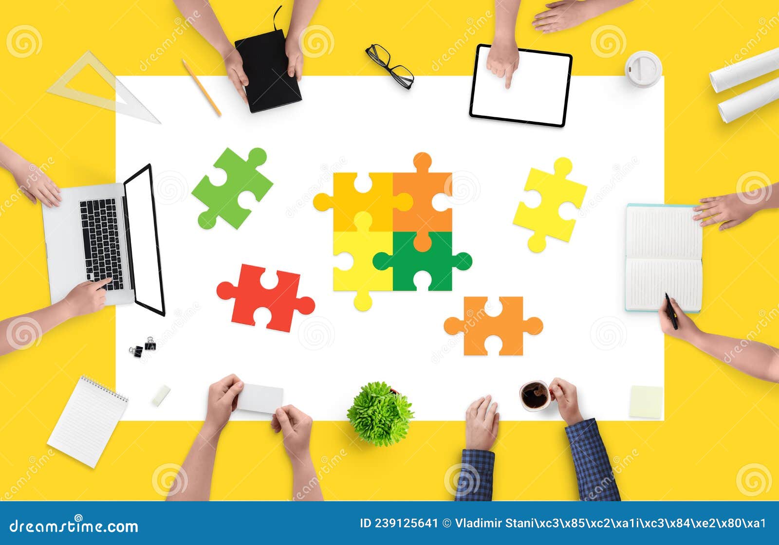 Employees in the Company Solve Puzzles. the Concept of Solving Problems ...