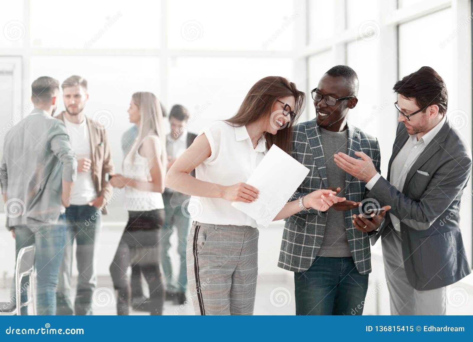 Employees of the Company during a Working Break. Stock Image - Image of ...