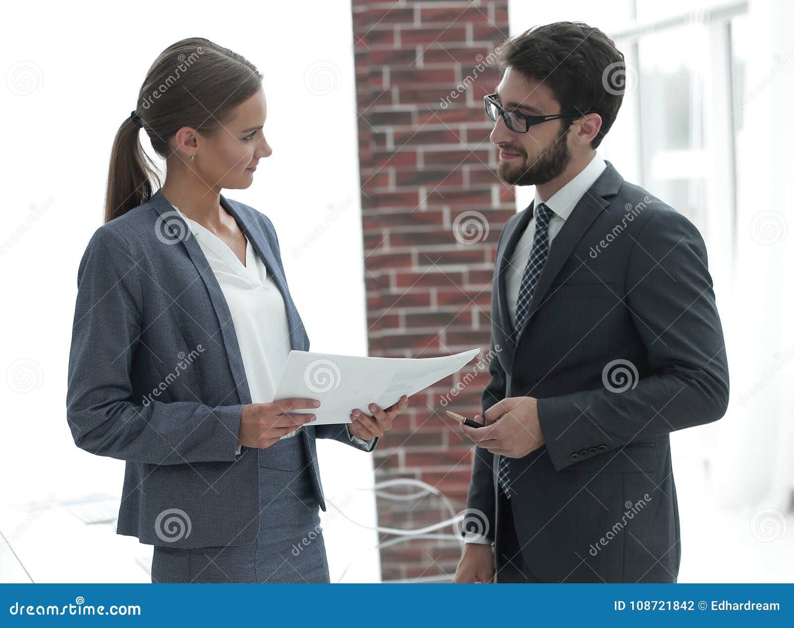 Employees Discuss Important Documents Stock Photo - Image of lawyer ...