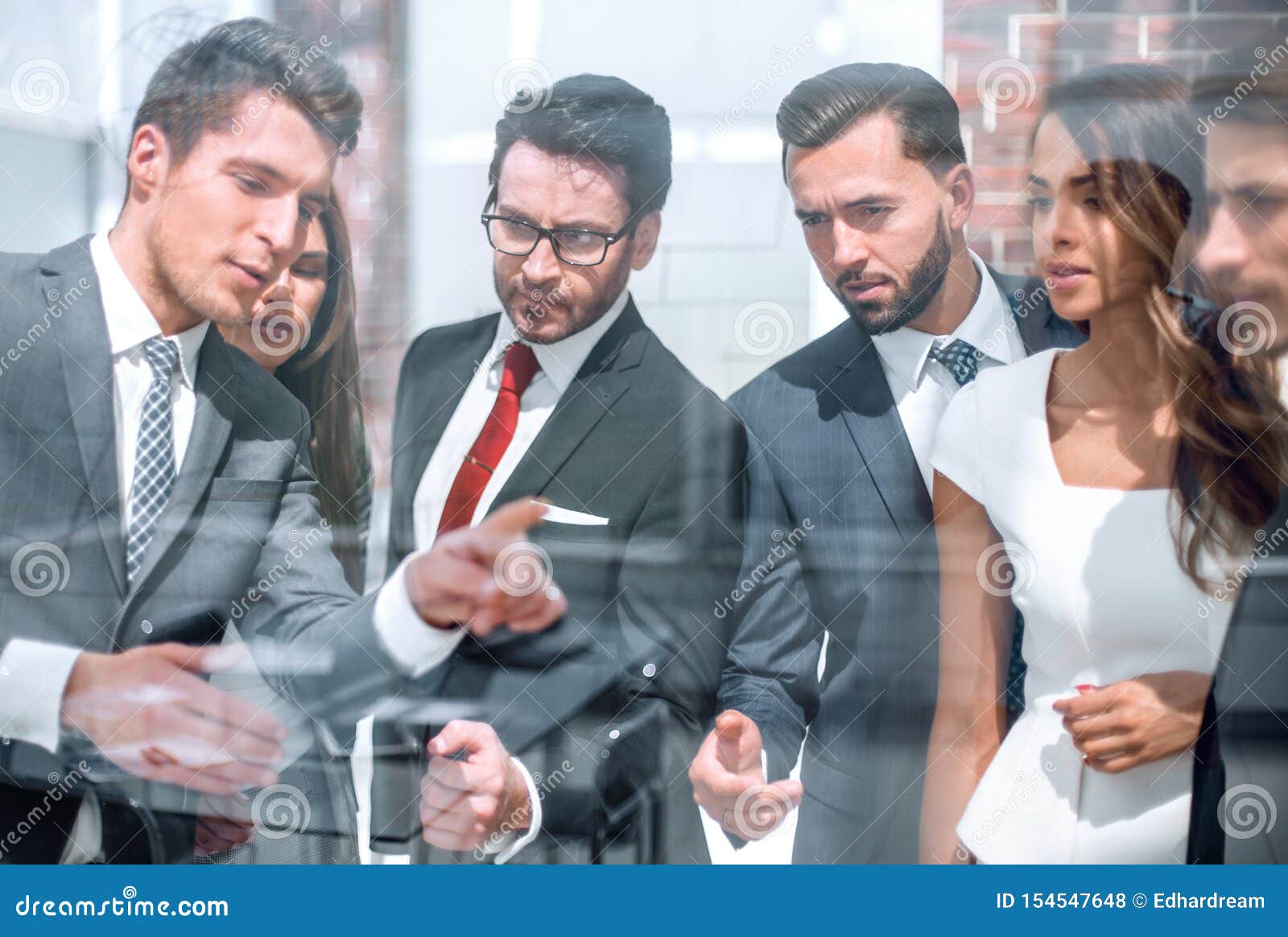 Employees Discuss New Ideas with the Project Manager Stock Photo ...