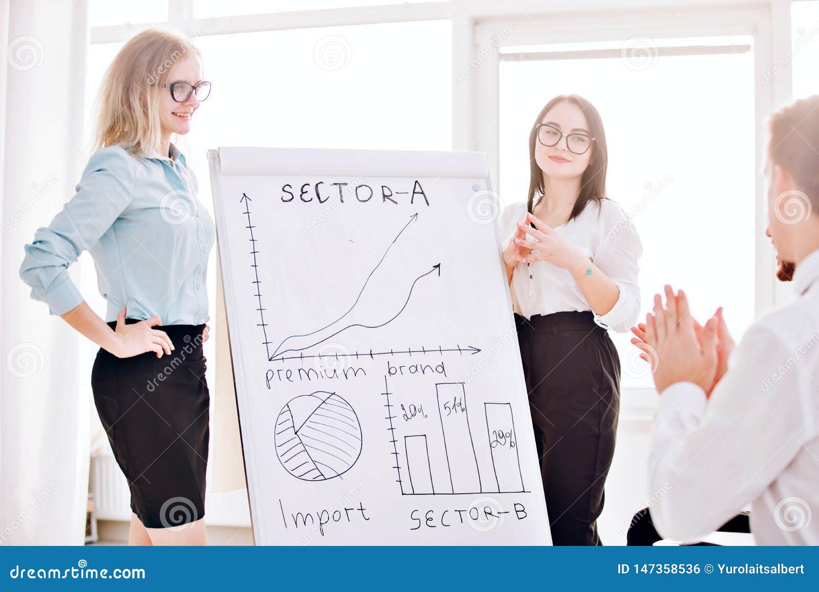 Employees Discuss the New Presentation in the Office Stock Photo ...