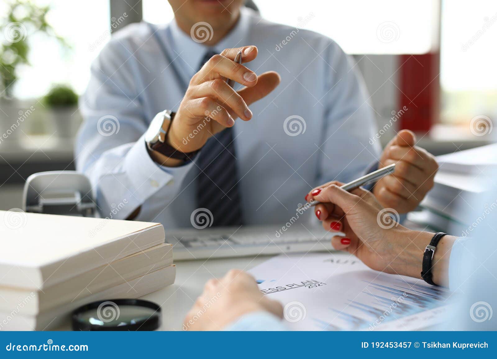 Employees Discuss Planning a Business Plan for 2021 Stock Image - Image ...