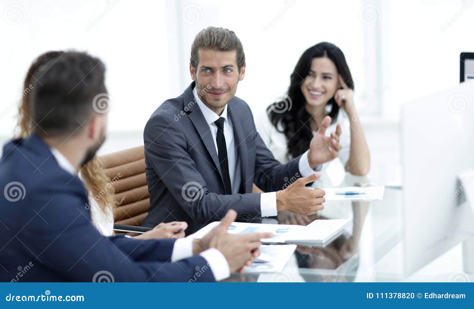 Employees Discuss Work Issues Stock Photo - Image of communication ...