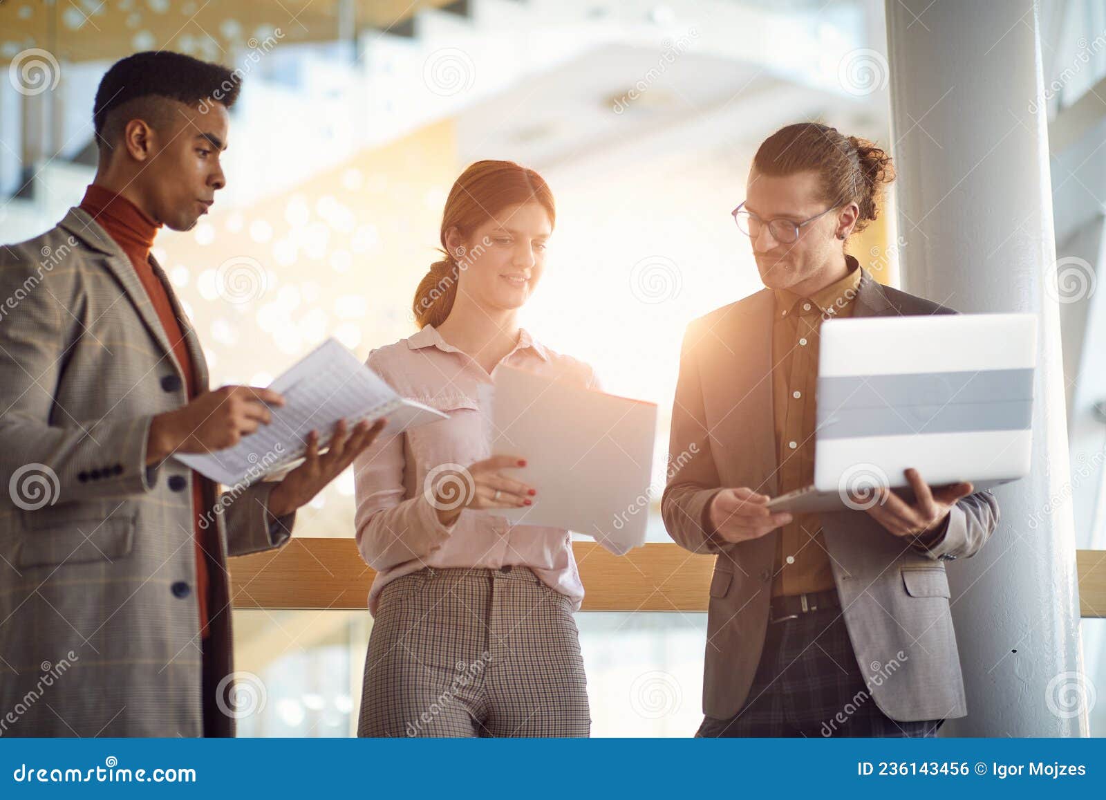 Employees Enjoying Chatt and Work at Company Stock Photo - Image of ...