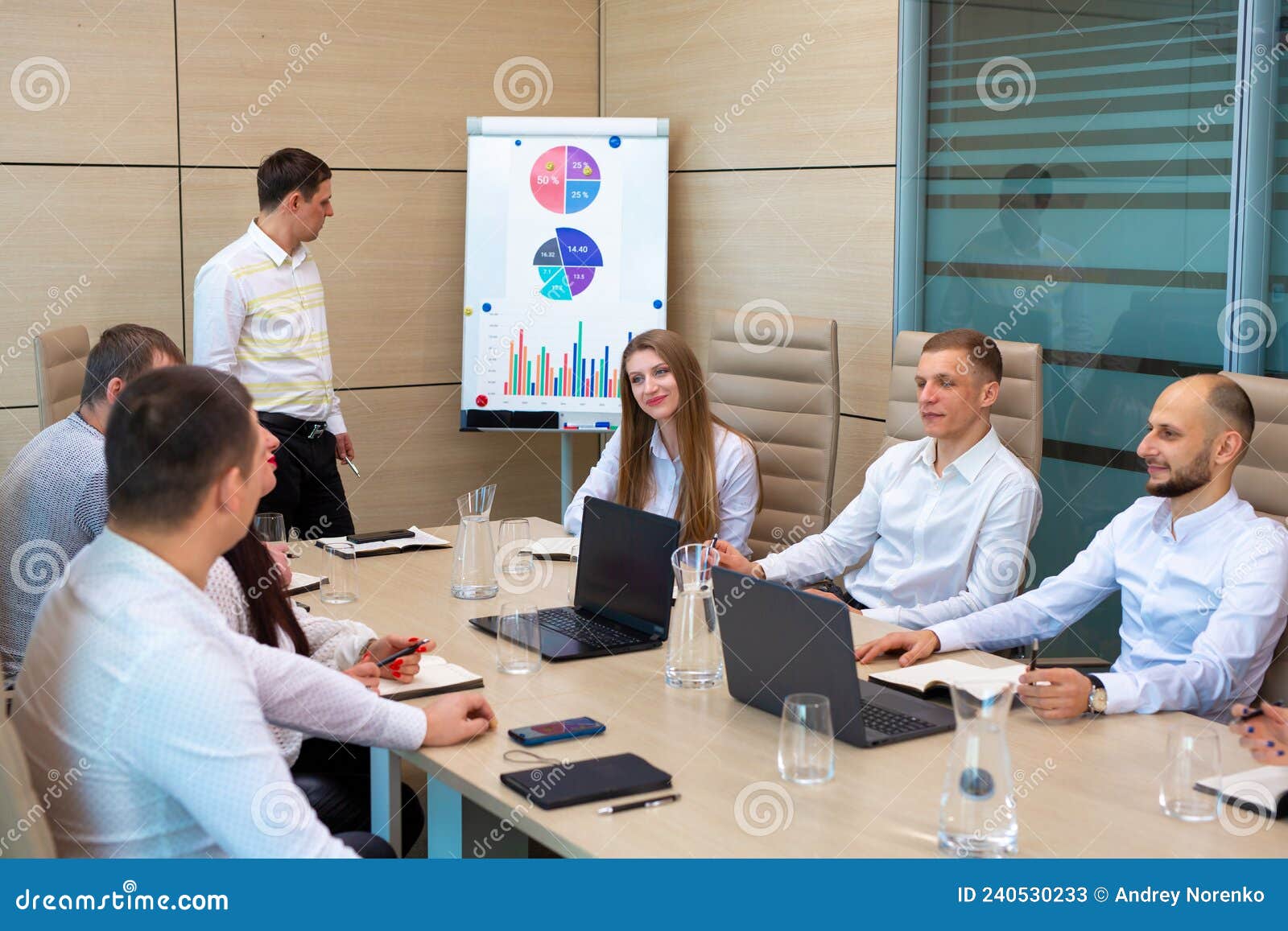 Employees Gathered for a Conference in the Office Stock Image - Image ...