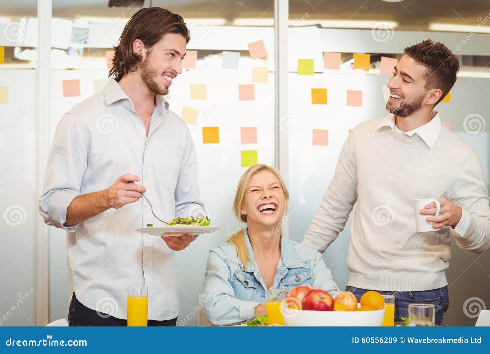 Employees Having Fun during Breakfast Stock Image - Image of casual ...