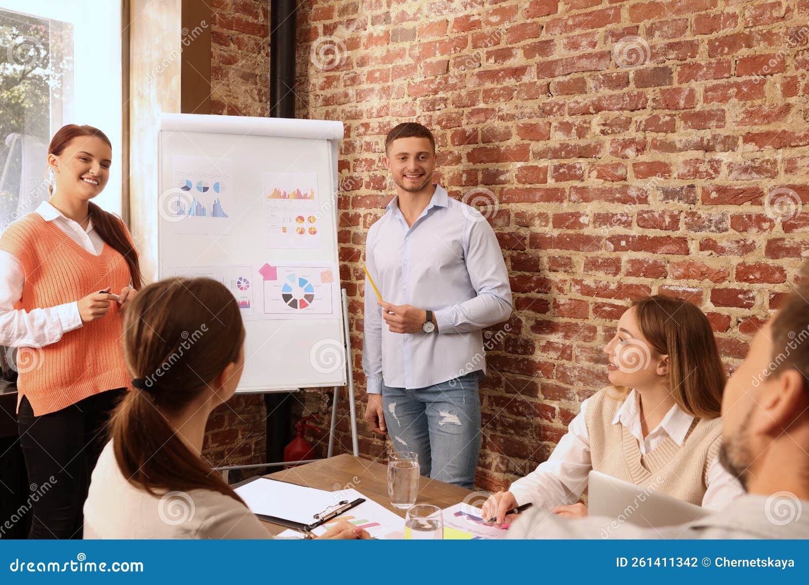 Employees Having Meeting in Office. Team Work Stock Photo - Image of ...
